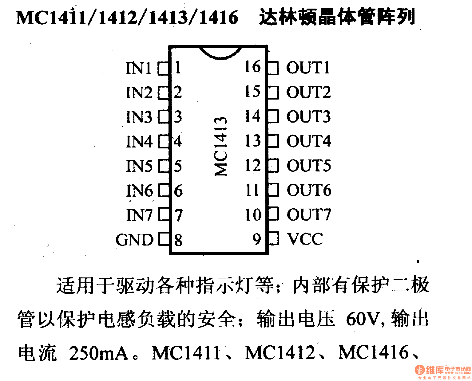 mc1413引脚图功能图-千图网