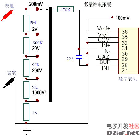 最简易的电压表电路图,电压表电路图,万用表简易电路图_大山谷图库